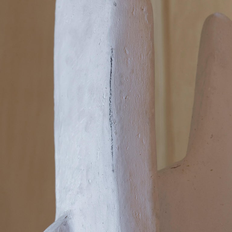 1980s French Roger Desserprit White Concrete Abstract Sculpture on ...