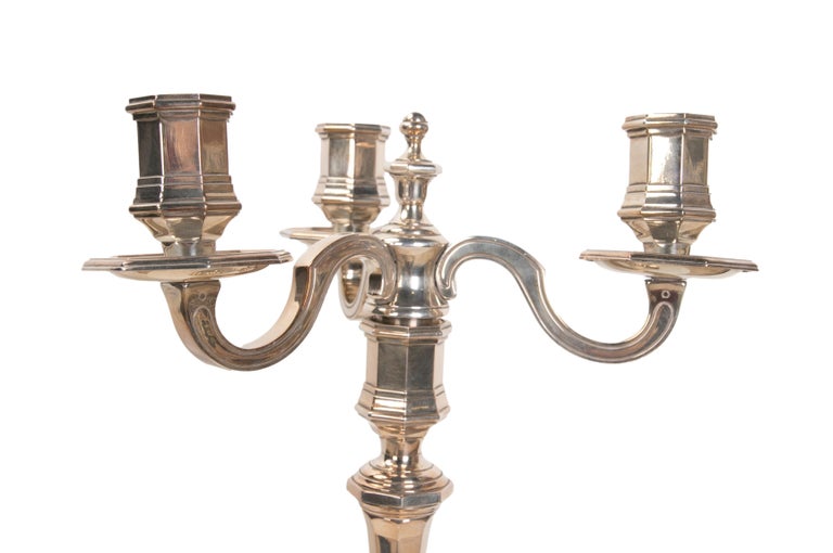 1980s French Silver Plated Metal Candlestick by Christofle France For ...