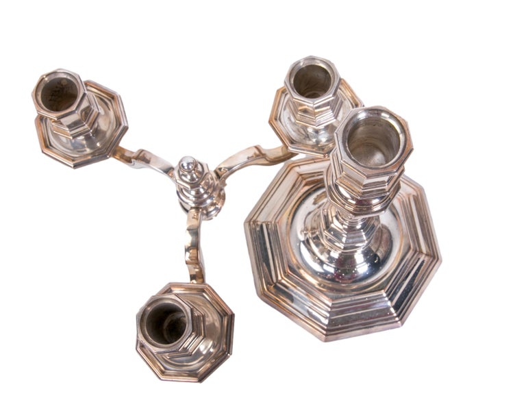 1980s French Silver Plated Metal Candlestick by Christofle France For ...