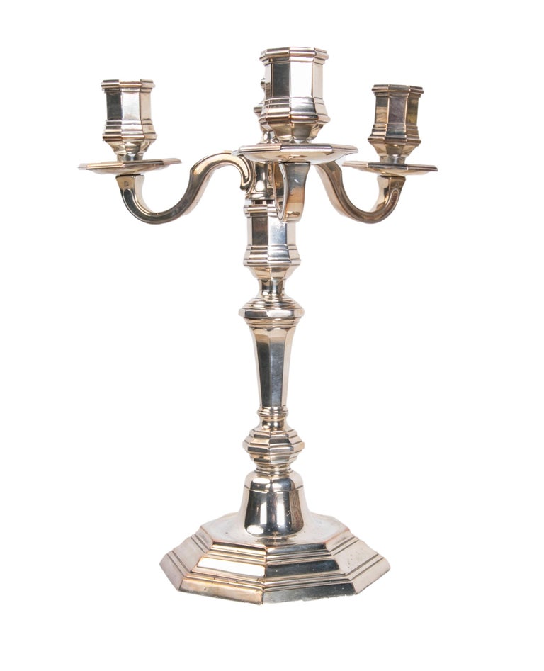 1980s French Silver Plated Metal Candlestick by Christofle France For ...