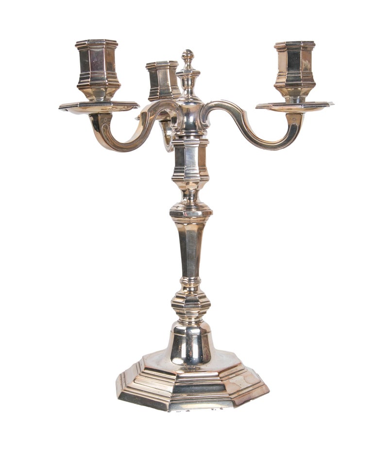 1980s French Silver Plated Metal Candlestick by Christofle France For ...