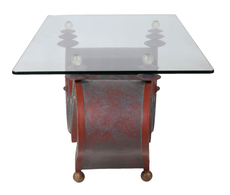 1980s German Abstract Design Iron and Glass Coffee Table For Sale at ...