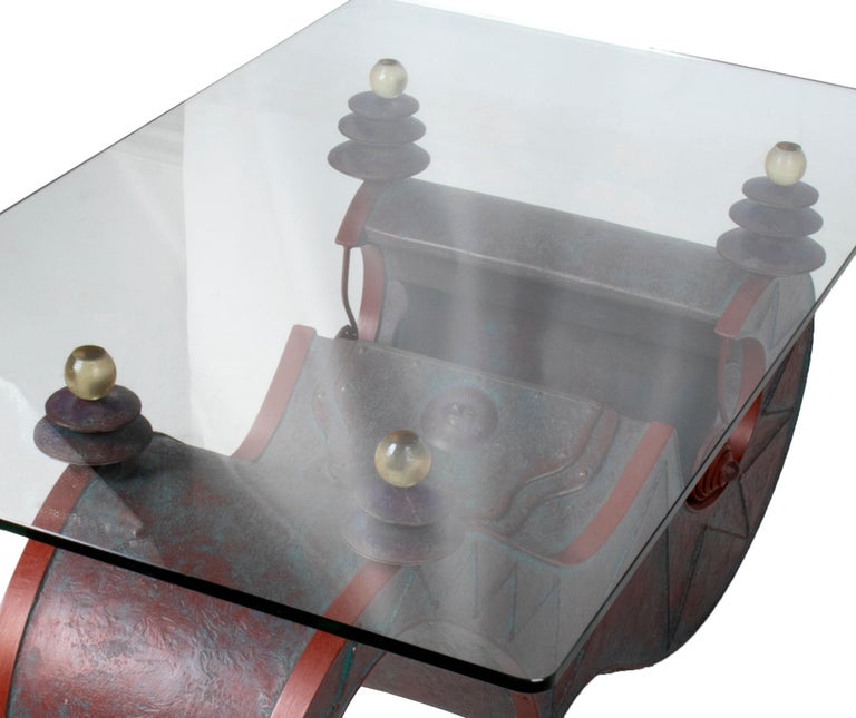 1980s German Abstract Design Iron and Glass Coffee Table For Sale at ...