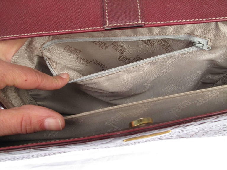 1980'S Gian Franco Ferre leather structured shoulder bag. For Sale at 1stDibs