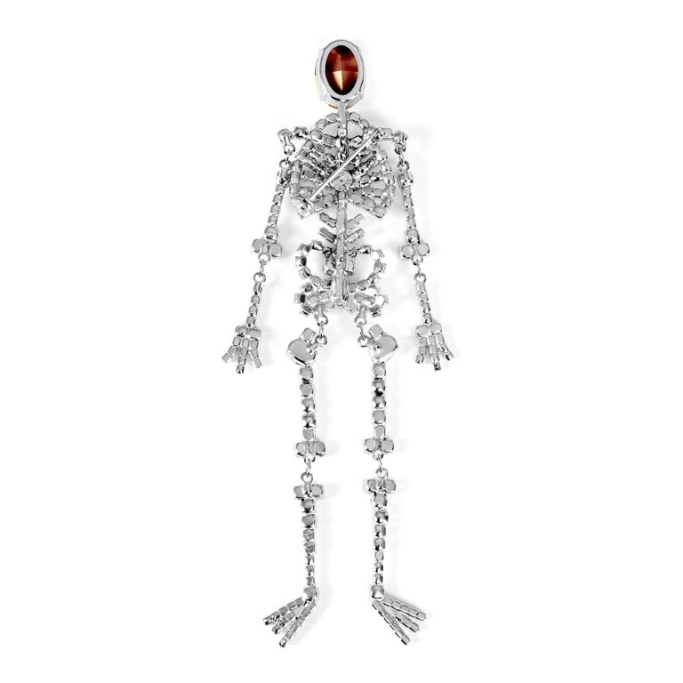 1980s Giant Butler and Wilson Diamante Skeleton Brooch For Sale at 1stDibs