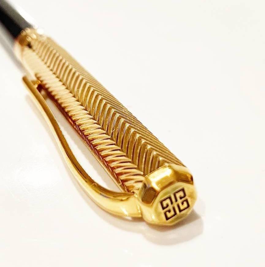 1980s Givenchy Gold-Tone and Black Resin Ballpoint Pen at 1stDibs ...
