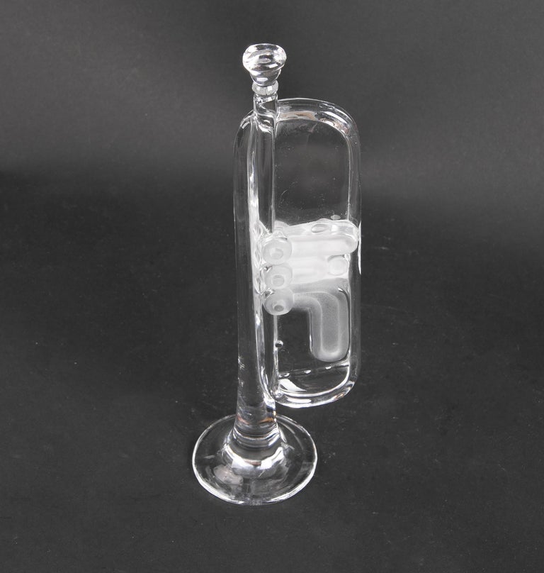 1980s Glass Trumpet Sculpture For Sale at 1stDibs