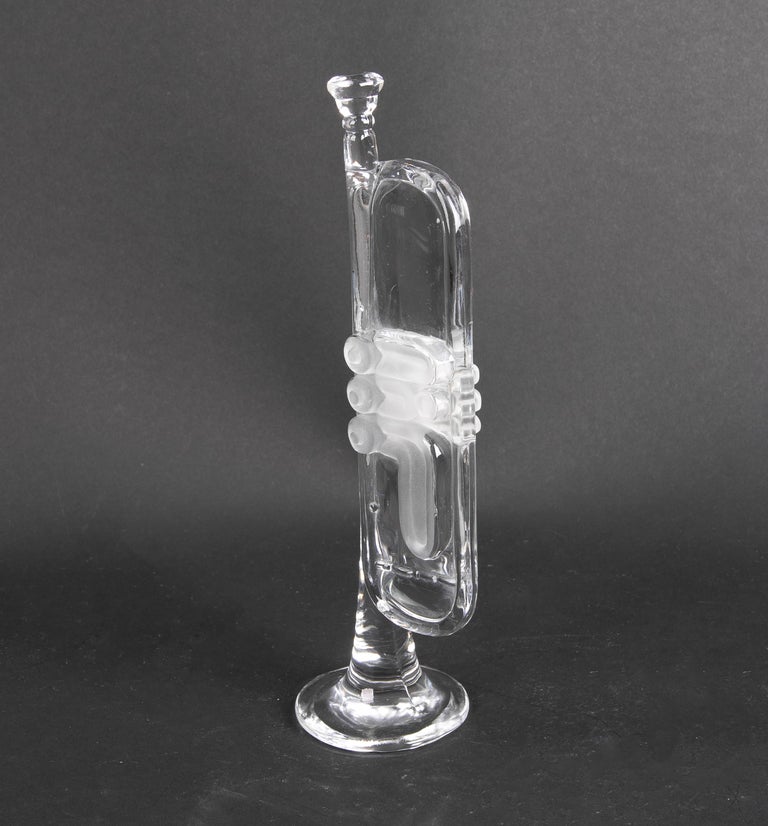 1980s Glass Trumpet Sculpture For Sale at 1stDibs