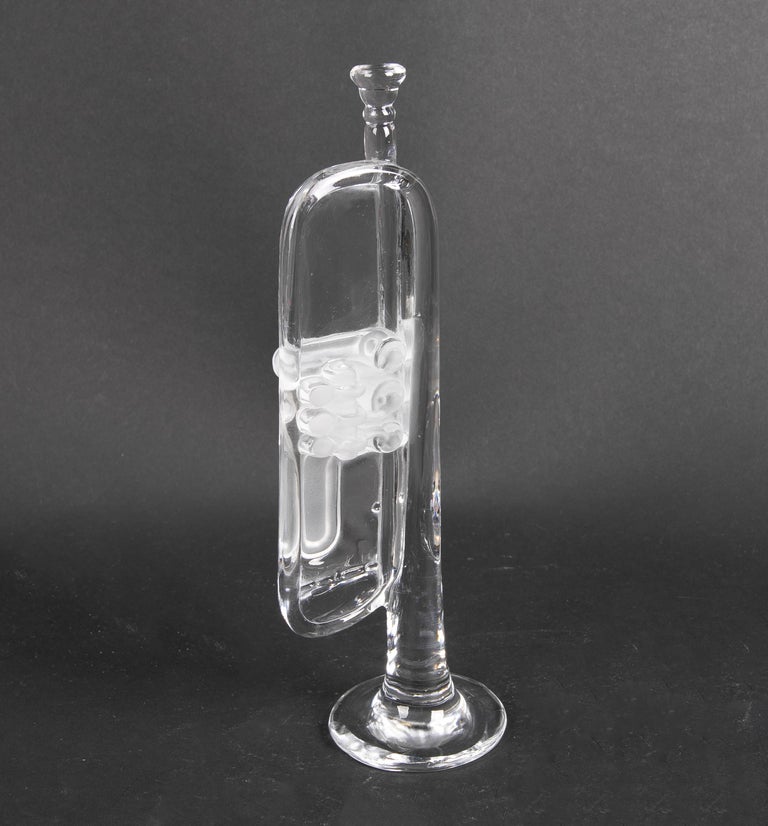 1980s Glass Trumpet Sculpture For Sale at 1stDibs