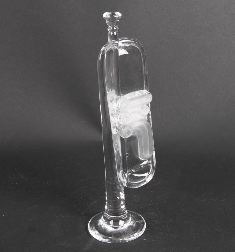 1980s Glass Trumpet Sculpture For Sale at 1stDibs