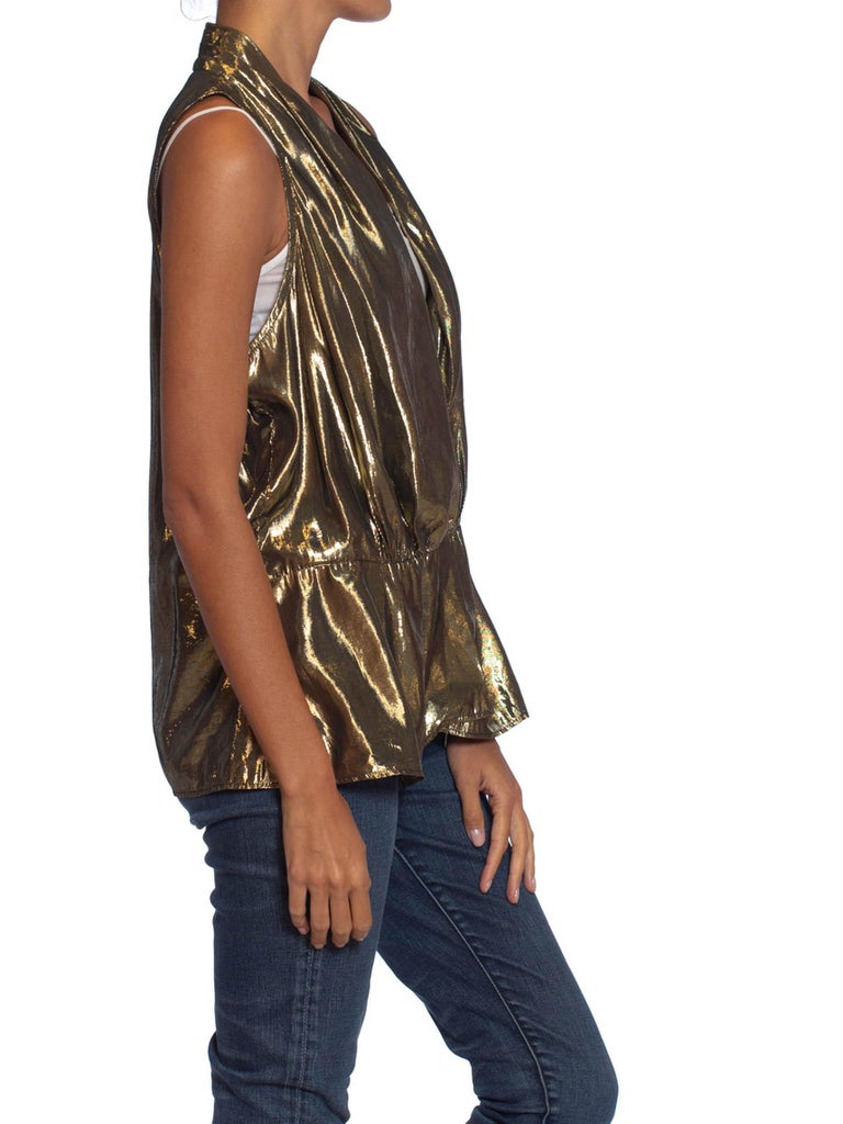1980S Gold Lamé Low Cut Disco Halter Top at 1stDibs | gold lame halter ...