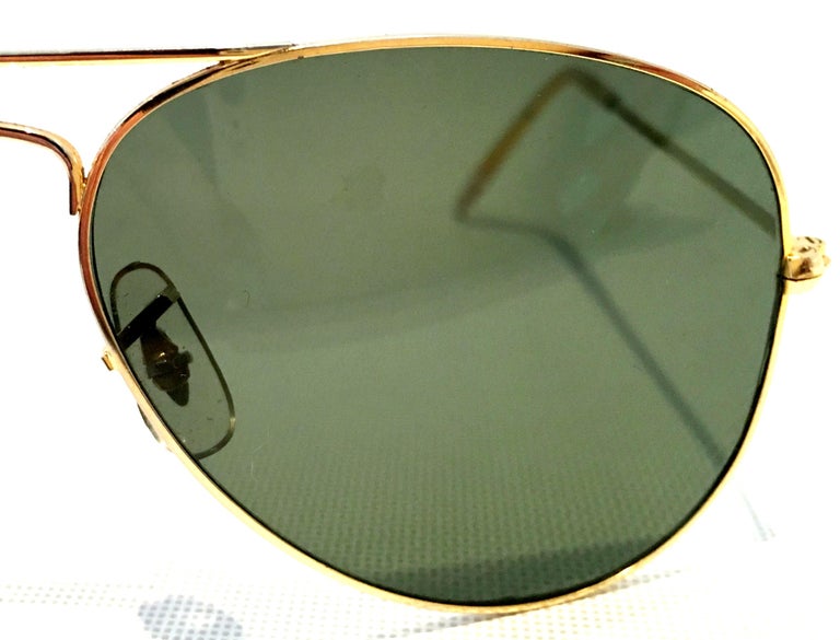 1980'S Gold Plate "Tear Drop" Aviator Sunglasses By, B&L Ray Ban USA ...