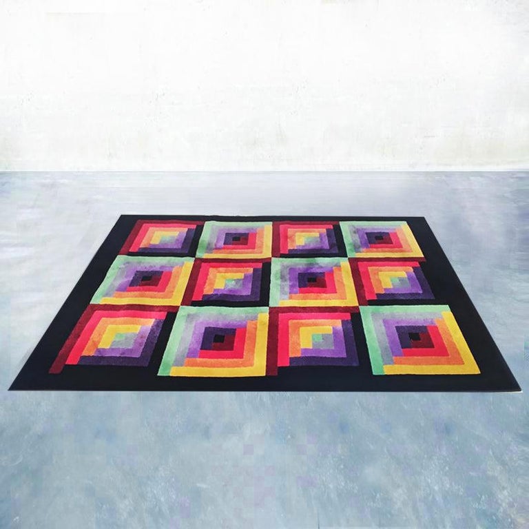 1980s Gorgeous Geometric Italian Woolen Rug by Missoni for T&J Vestor ...