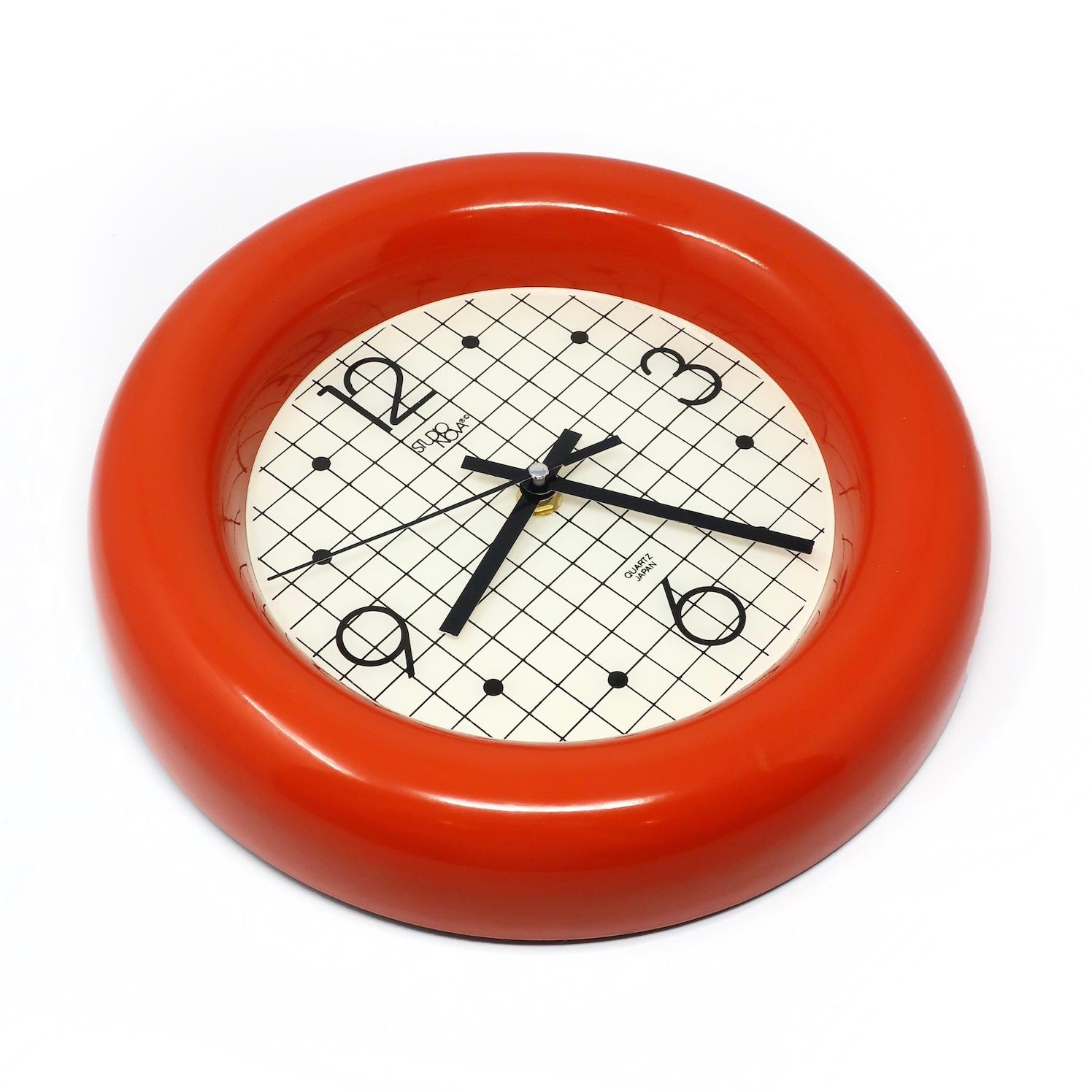 1980s Graphic Ceramic Wall Clock by Studio Nova Japan For Sale at 1stDibs