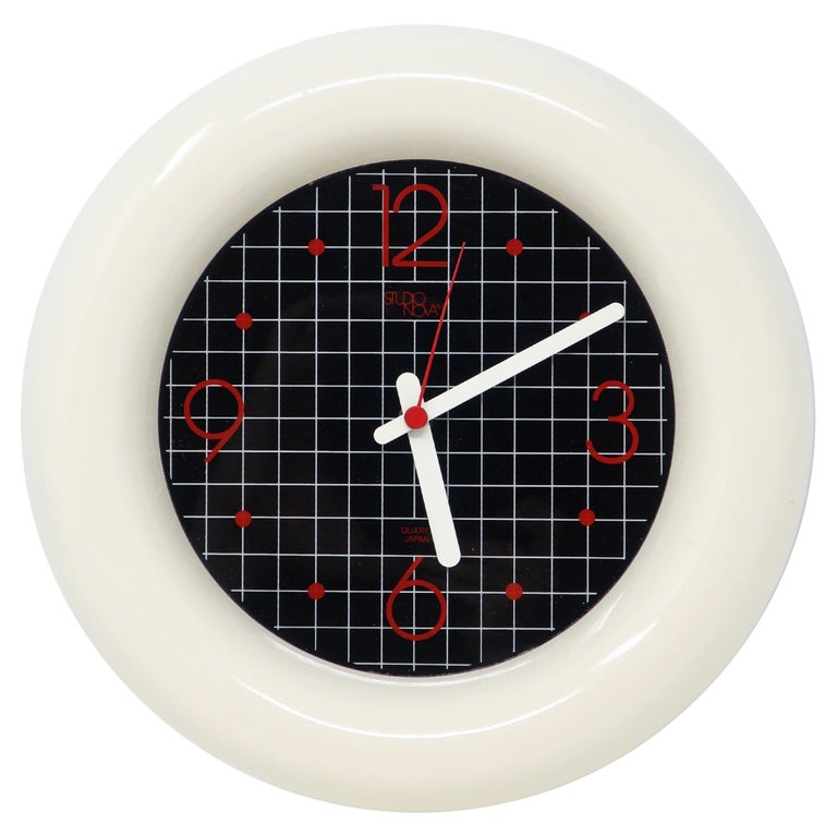 1980s Graphic Ceramic Wall Clock by Studio Nova Japan at 1stDibs