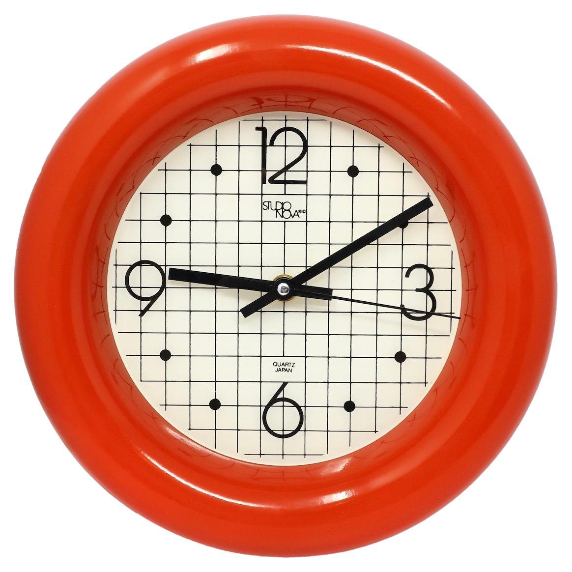 1980s Graphic Ceramic Wall Clock by Studio Nova Japan For Sale at 1stDibs