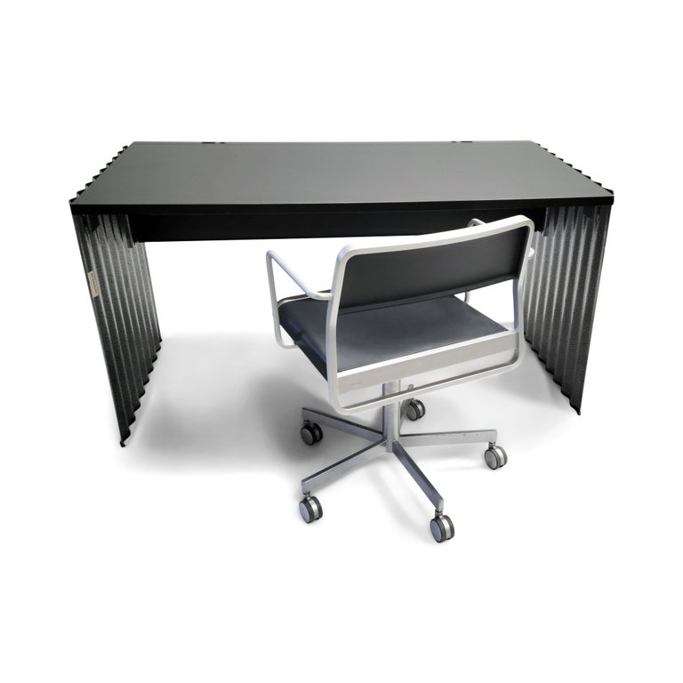 1980s Gray Squiggle Desk by Ron Rezek For Sale at 1stDibs