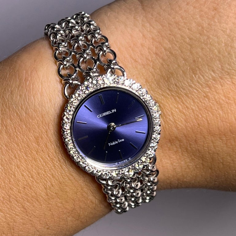1980s Gubelin Ladies Watch in 18 Karat White Gold For Sale at 1stDibs