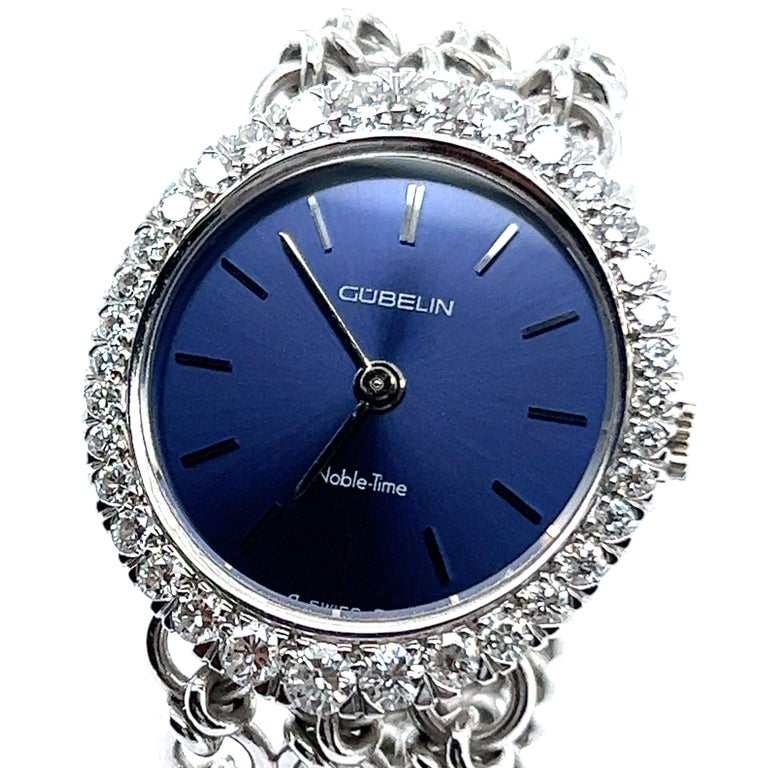 1980s Gubelin Ladies Watch in 18 Karat White Gold For Sale at 1stDibs