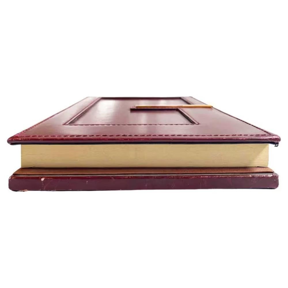 1980s Gucci Burgundy Leather Block Notes Pad at 1stDibs