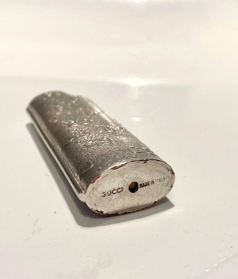 1980s Gucci Silver Plated Lighter Cover For Sale at 1stDibs
