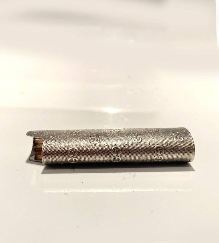 1980s Gucci Silver Plated Lighter Cover For Sale at 1stDibs