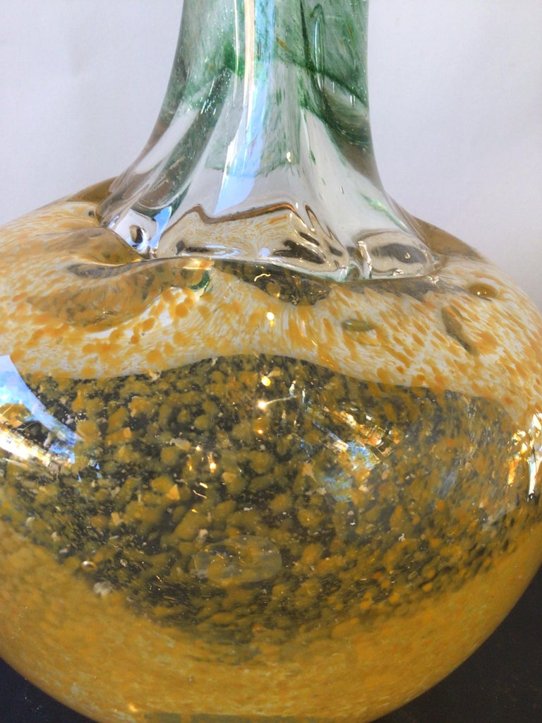 1980s Hand Blown Glass Pumpkin by Stuart Braunstein For Sale at 1stDibs