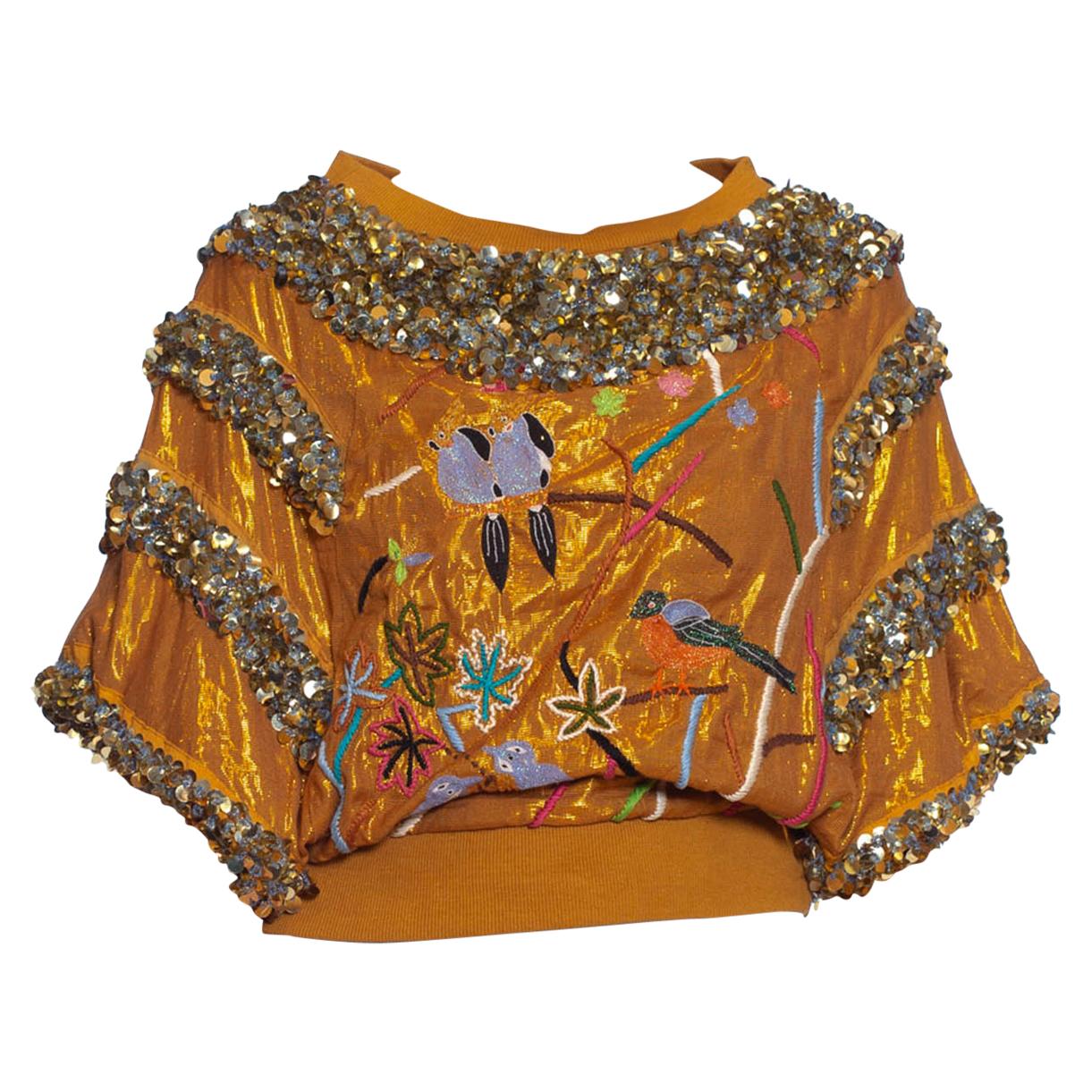 Gold Lame Blouse - 14 For Sale on 1stDibs | gold lame shirt, gold lame top