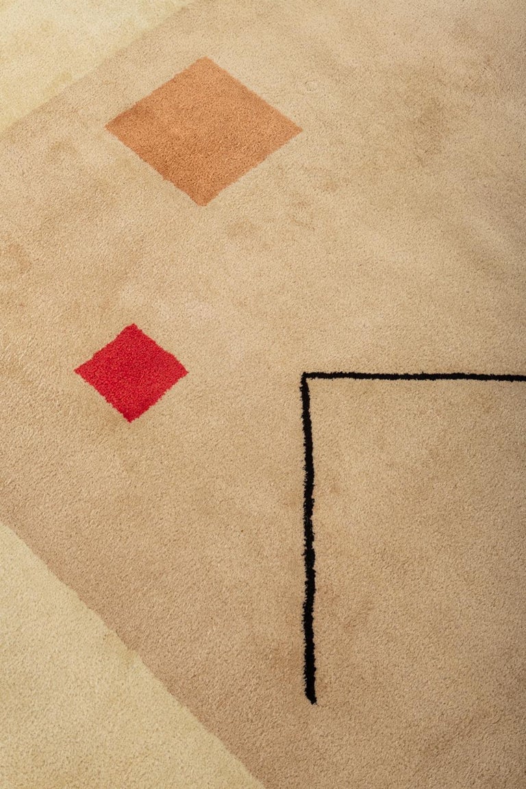 1980s Hand-Tufted Square Area Rug by Tisca at 1stDibs | tisca carpet