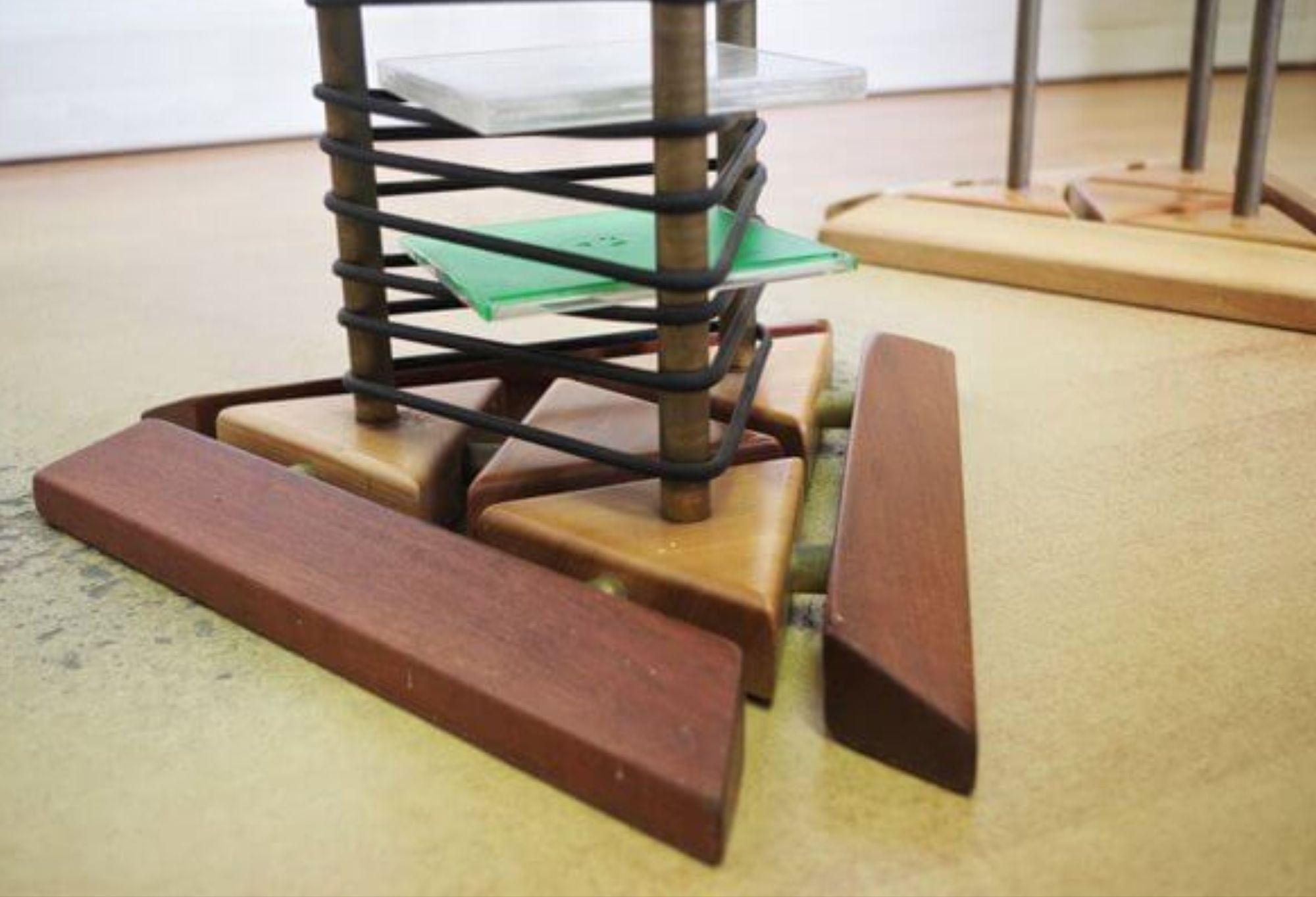 1980s Handcrafted CD Holder Columns - A Unique Blend of Functionality ...
