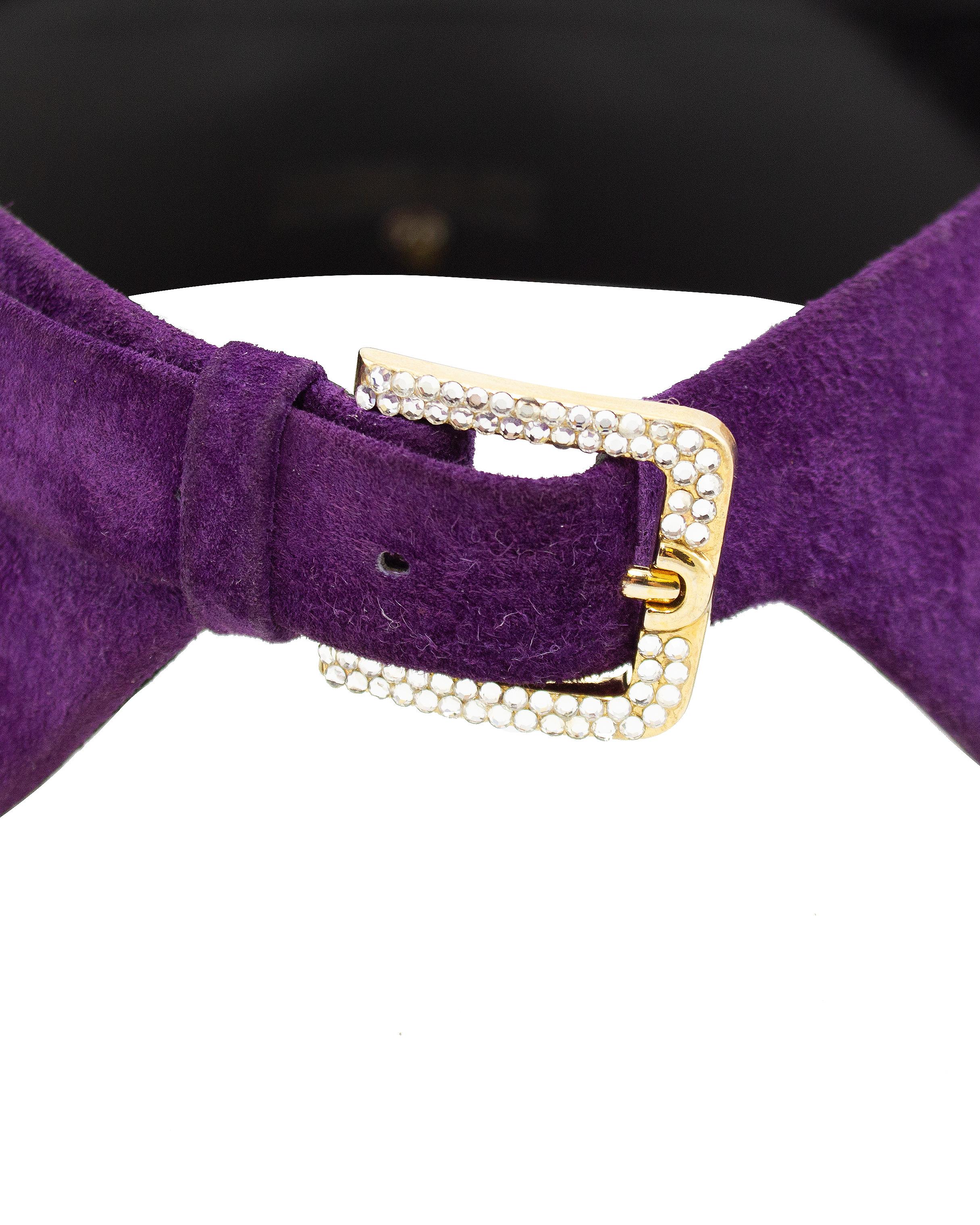 1980s Henryks Bijoux Vienne Jewelled Eagle Purple Suede Wide Belt For ...