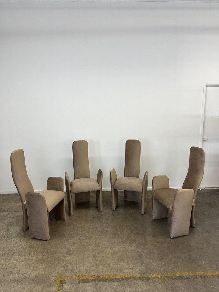 1980s High Back Dining Chair, Set of 4 For Sale at 1stDibs