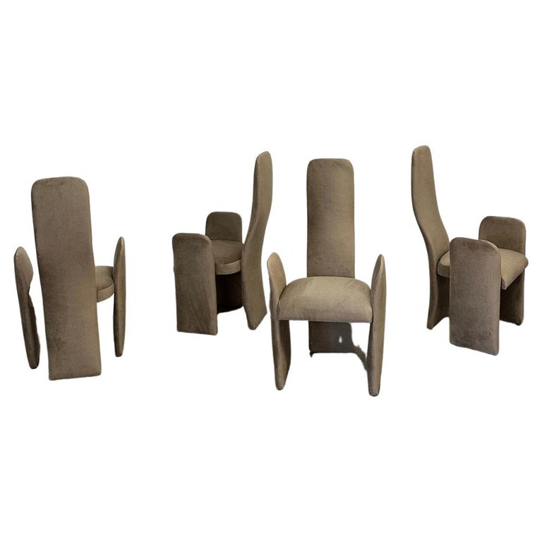 1980s High Back Dining Chair, Set of 4 For Sale at 1stDibs