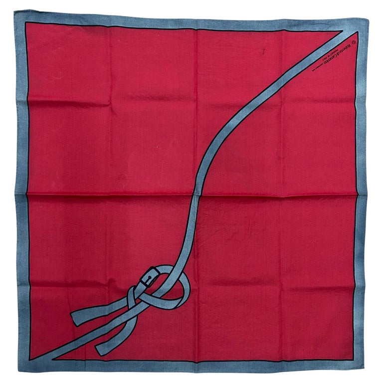 1980s Iconic Italian Red and Grey Silk Scarf by Roberta di Camerino For ...