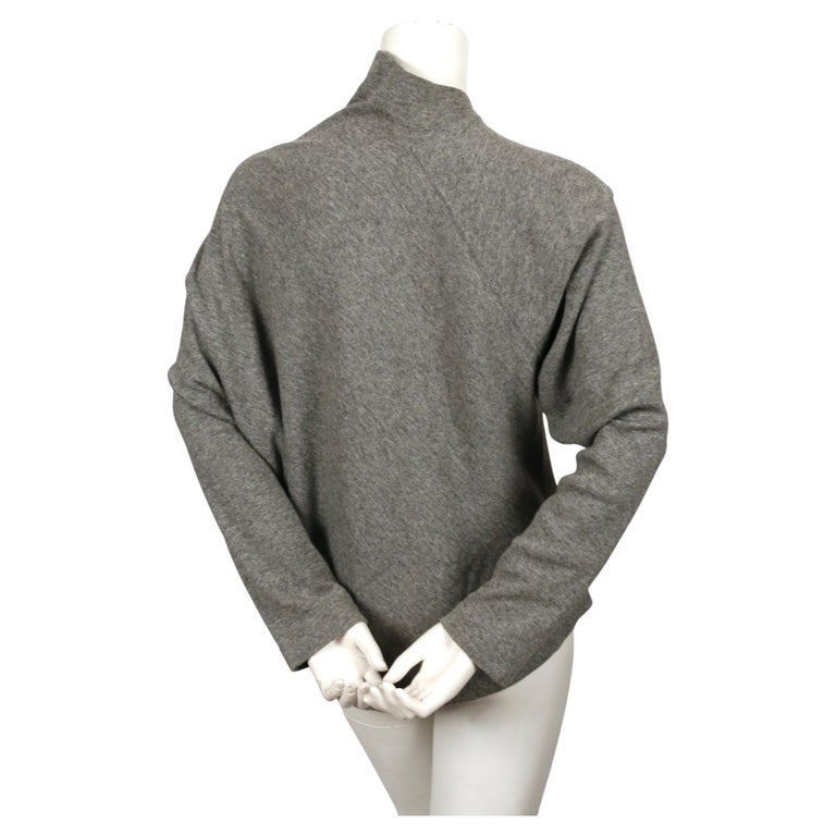 1980's ISSEY MIYAKE grey draped sweater top For Sale at 1stDibs