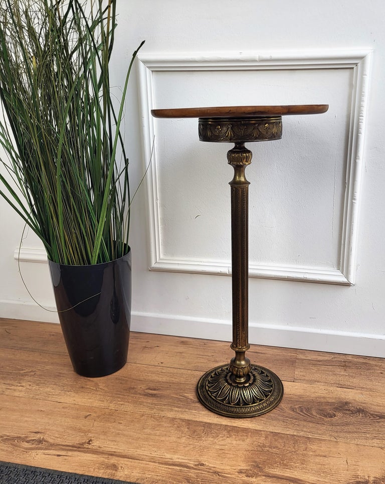 1980s Italian Modern Regency Neoclassical Brass Pedestal, Flower Pot ...