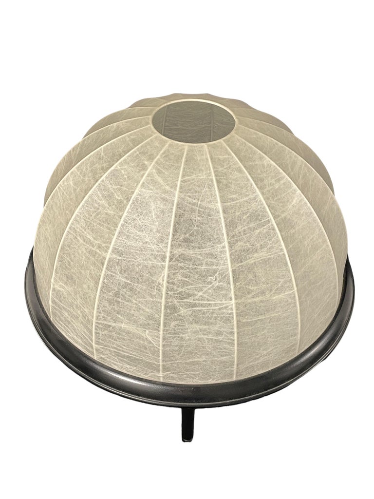 1980s, Italian Modern Wood and Cocoon Shade Floor Lamp For Sale at 1stDibs