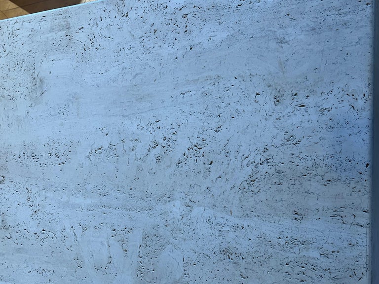 1980’s Italian Parsons Travertine Coffee Table For Sale at 1stDibs