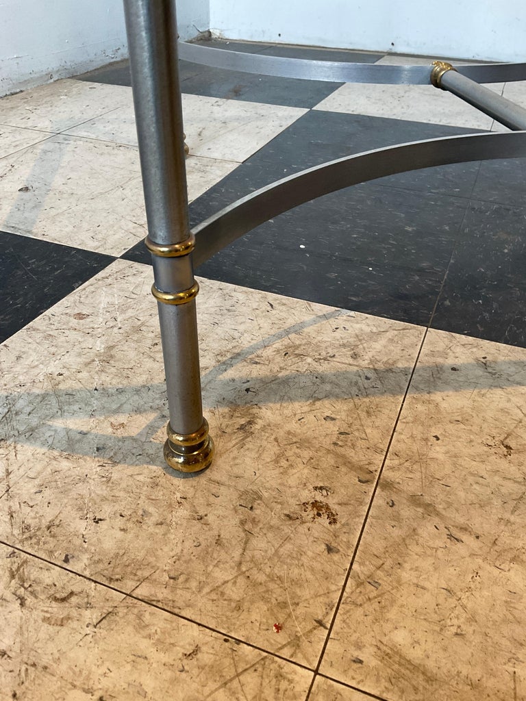 1980s Italian Steel / Brass Maison Jansen Style Side Table For Sale at ...