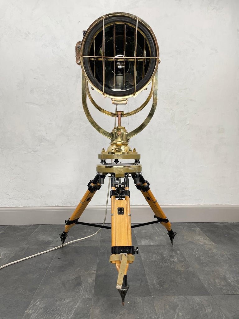 1980's Japanese Brass Industrial Signalling Floor Lamp by Shonan ...