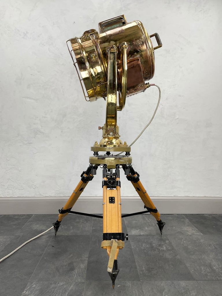 1980's Japanese Brass Industrial Signalling Floor Lamp by Shonan ...