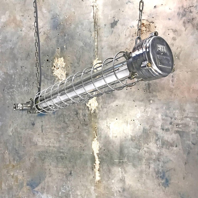 1980s Japanese Cast Aluminium and Borosilicate Glass Explosion Proof ...