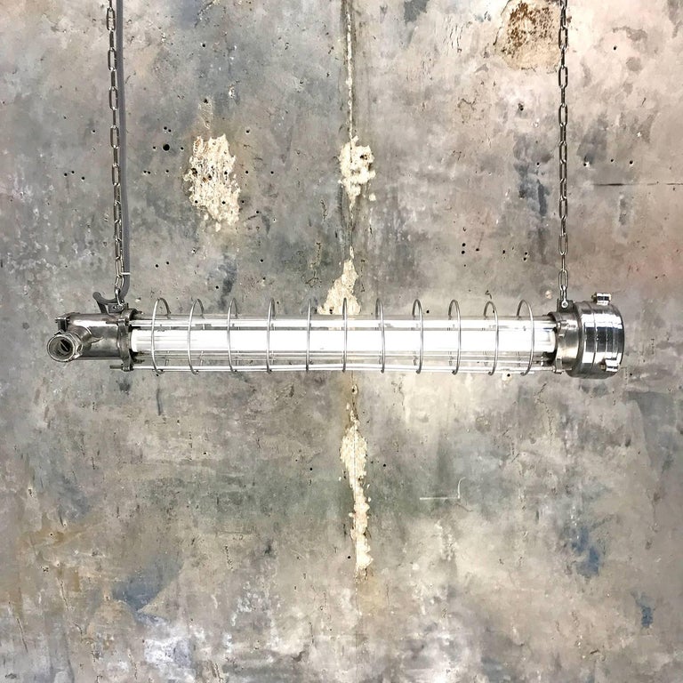 1980s Japanese Cast Aluminium and Borosilicate Glass Explosion Proof ...