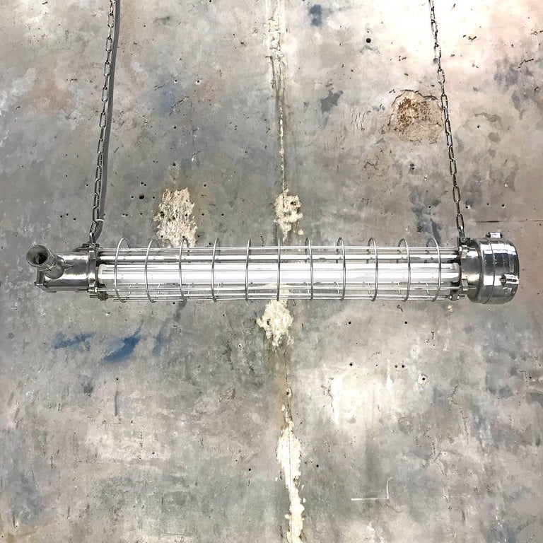 1980s Japanese Cast Aluminium and Borosilicate Glass Explosion Proof ...