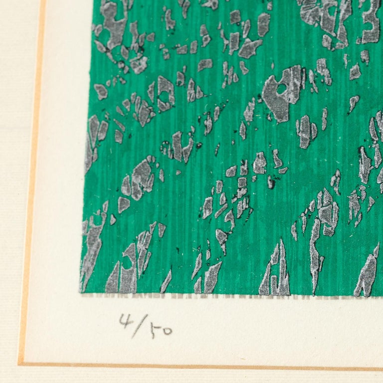 1980s Japanese Modernist Woodblock Print at 1stDibs