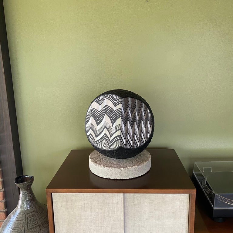 1980s John Clague Postmodern Carved Steel “Geode” Sphere Sculpture For ...