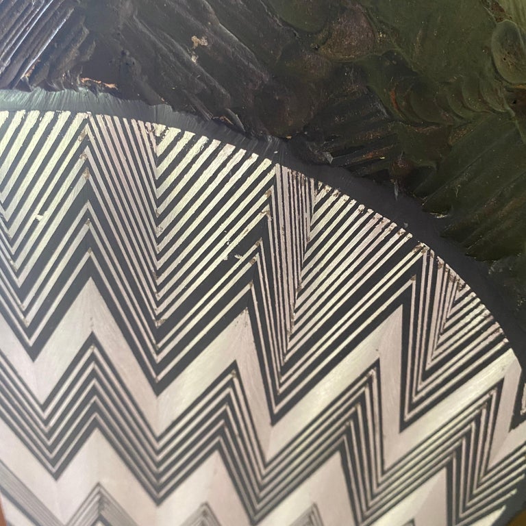 1980s John Clague Postmodern Carved Steel “Geode” Sphere Sculpture For ...