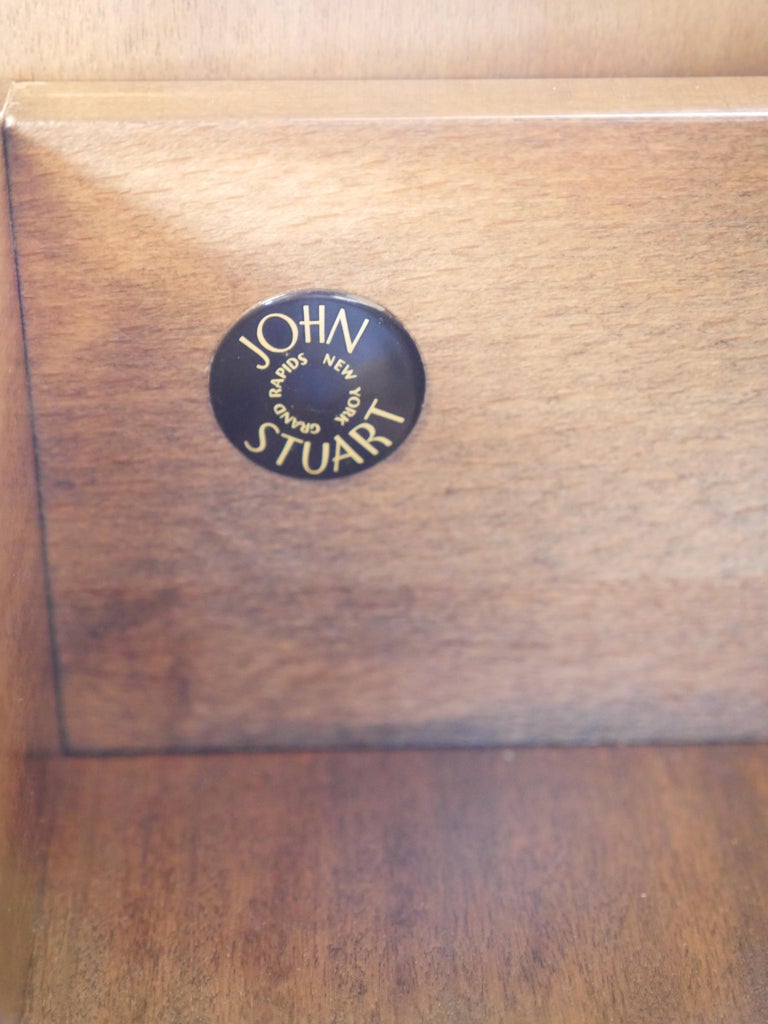 1980s John Stuart Olive Burl Wood and Brass Buffet Credenza For Sale at ...