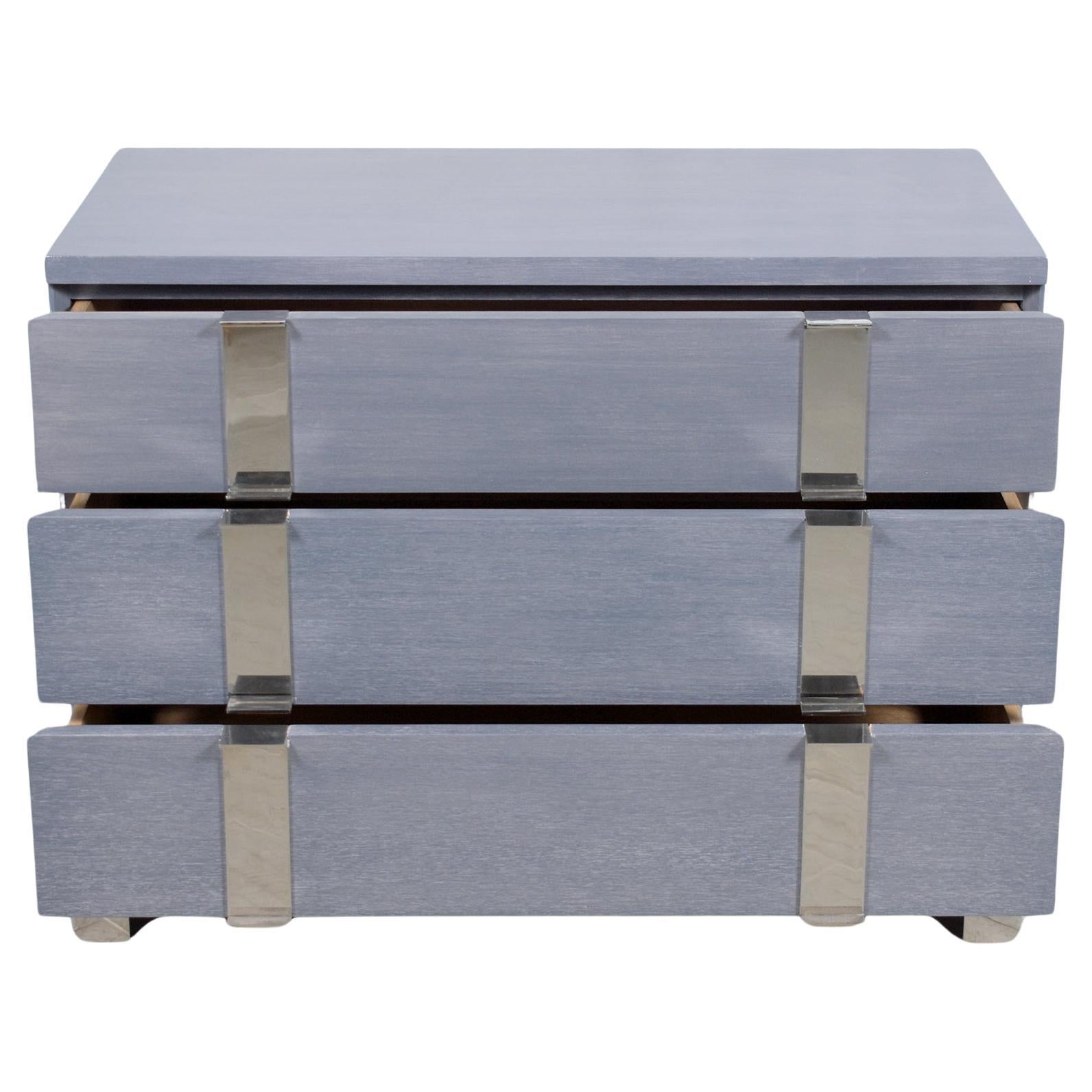 1980s Joseph Jeup Modern Chests of Drawers in Custom Blue-Grey For Sale ...