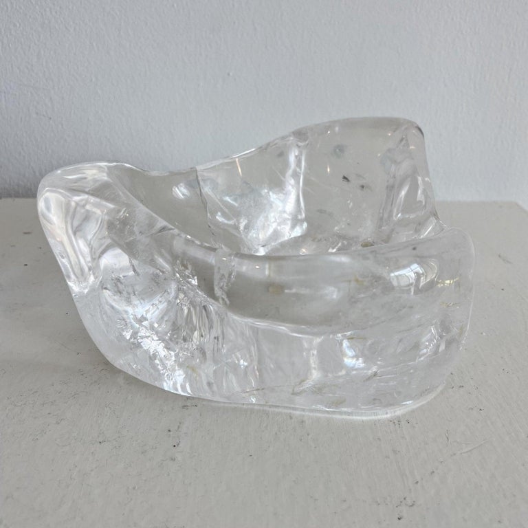1980s Karl Springer Rock Crystal Glass Modern Catch-All Bowl Dish at ...